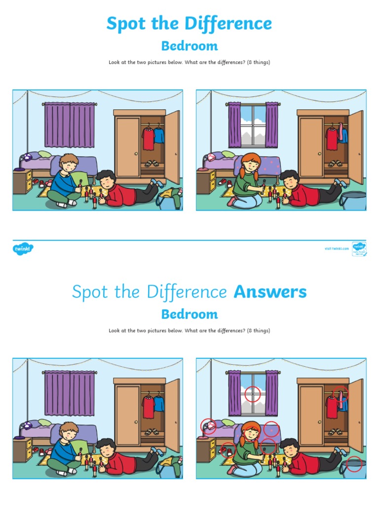 Houses and Homes Spot The Difference Bedroom | PDF
