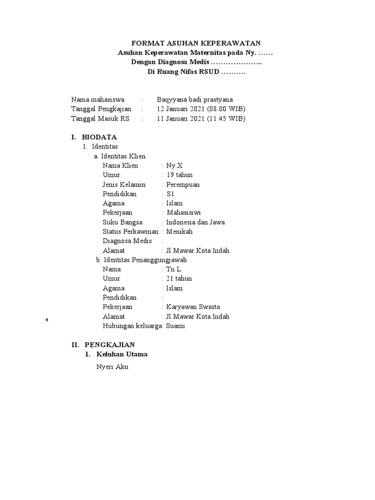 Format LP Dan Askep Nifas | PDF