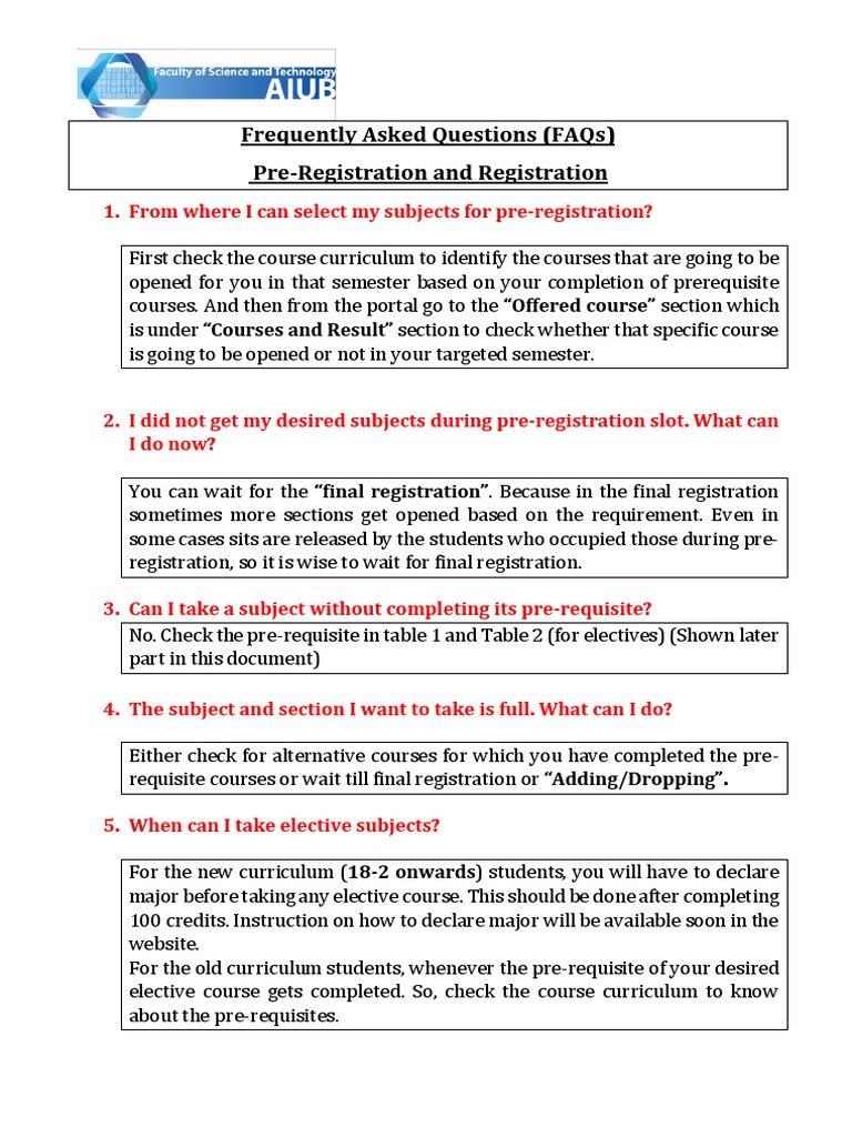 Frequently Asked Questions - Registration | PDF | Electrical ...