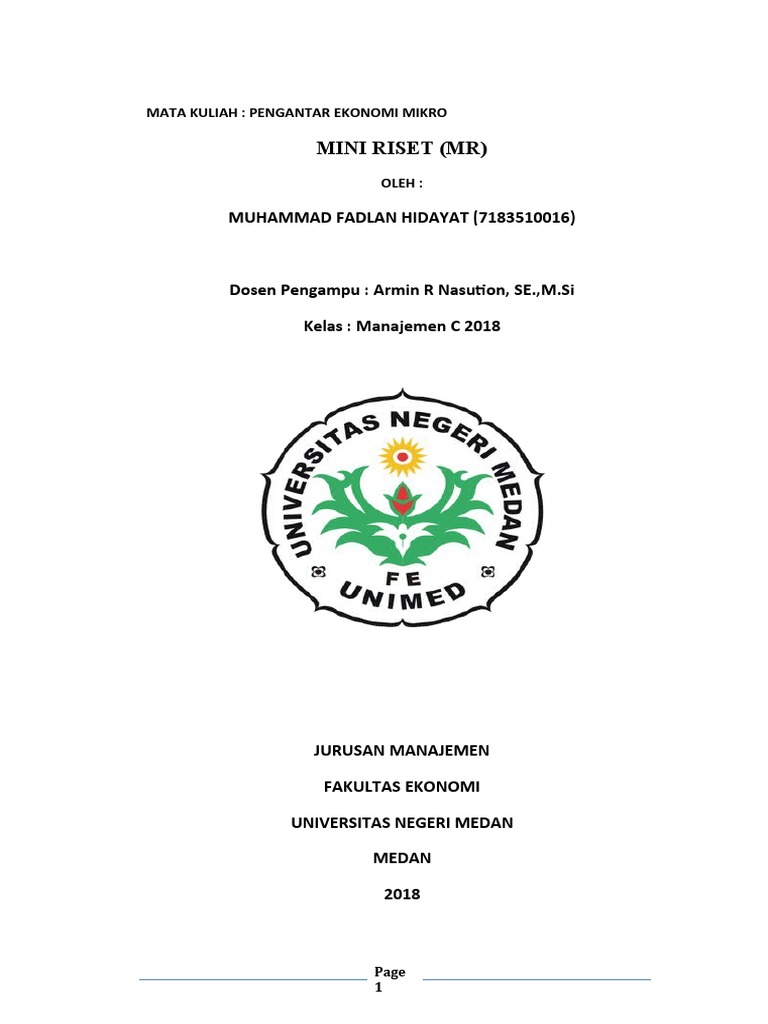 Mini Riset Ekonomi Mikro (Individu) | PDF