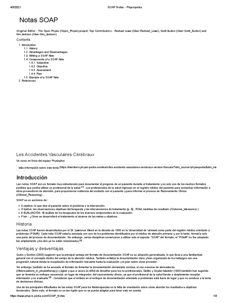 Un resumen estructurado del formato SOAP y sus componentes clave | PDF ...