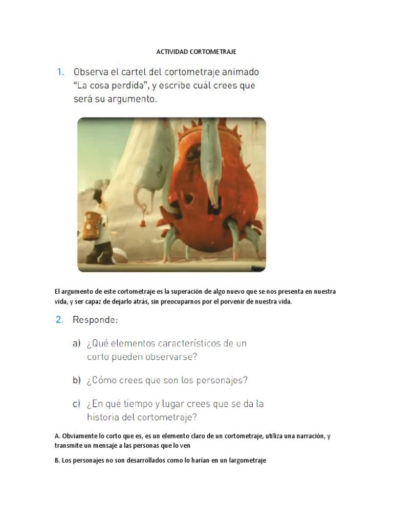Actividad Cortometraje | PDF