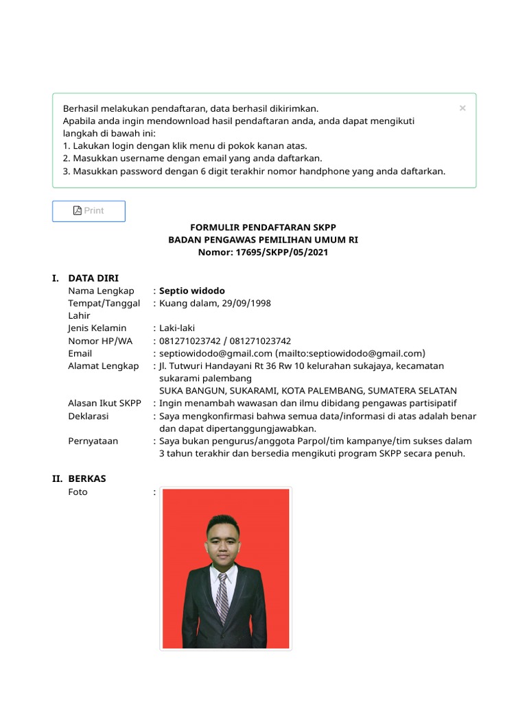 Pendaftaran SKPP Bawaslu 2021 | PDF | Pengelolaan Keuangan & Uang