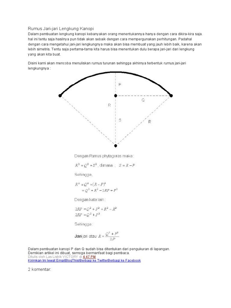 Rumus Lengkung Baja Pipa | PDF
