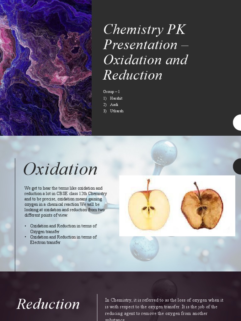 Chemistry Presentation - Oxidation and Reduction | PDF