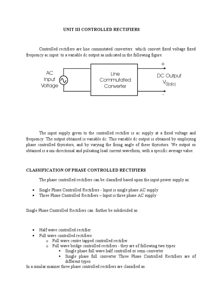 Single Phase Controlled Rectifier | PDF | Rectifier | Transformer