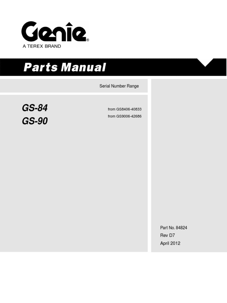 Munal de Partes Genie GS84 GS90 | PDF | Wheel | Axle