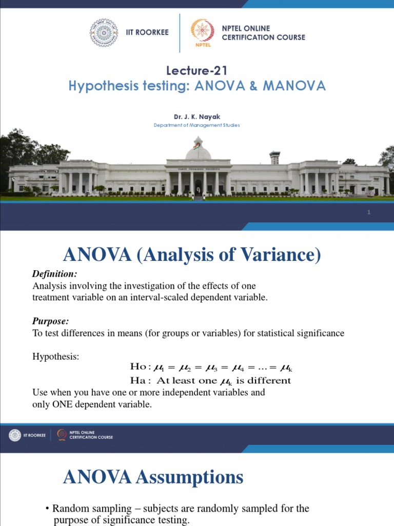 21anova & Manova | PDF | F Test | Analysis Of Variance