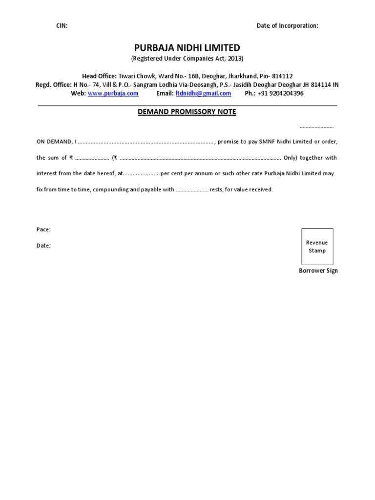 Demand Promissory Note | PDF