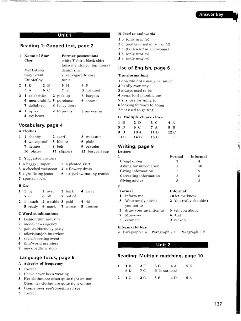 Ready For Fce Workbook Answer Key | PDF