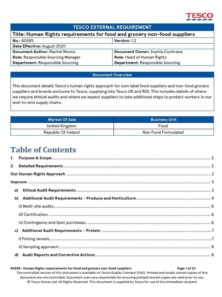60585V1.2EN - Human Rights Requirements For Food and Grocery Non-Food ...