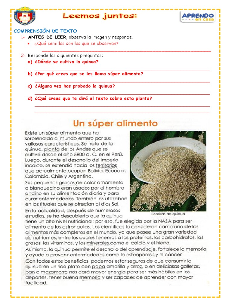 La Quinua: Superalimento para Niños | PDF | Quinua | Alimentos