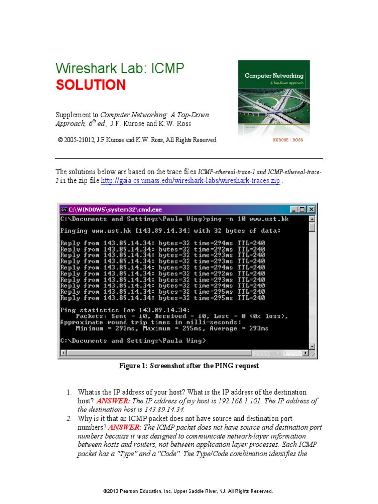 Solution: Wireshark Lab: ICMP | PDF | Computer Networking | Cyberspace