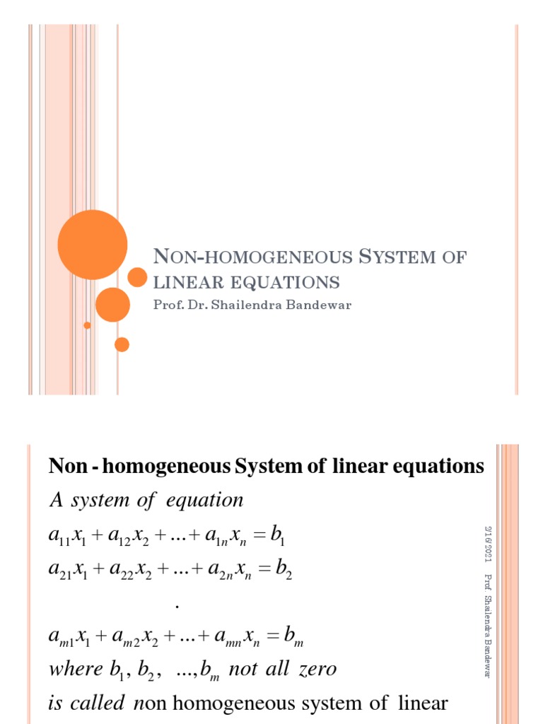 C. Non-Homogeneous System of Equations | PDF | Electrical Network | Voltage