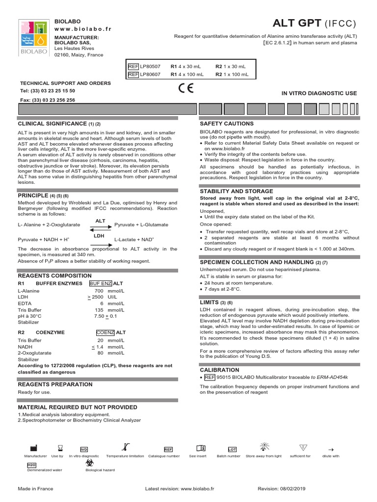 ALT - (GPT) Test Adv. Clinical Biochemical | PDF | Alanine Transaminase ...