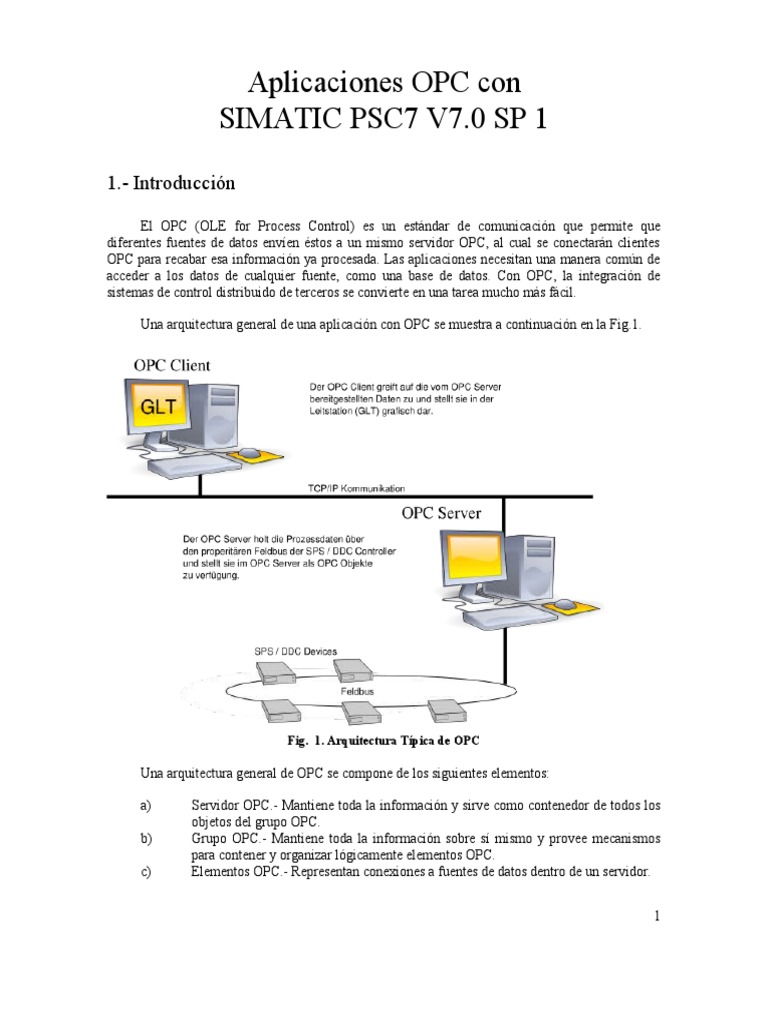 Guía de OPC con SIMATIC PCS7 V7.0 SP1 | PDF | Informática | Ingeniería ...