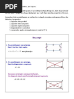 Theorems on Special Parallelograms | PDF | Perpendicular | Rectangle