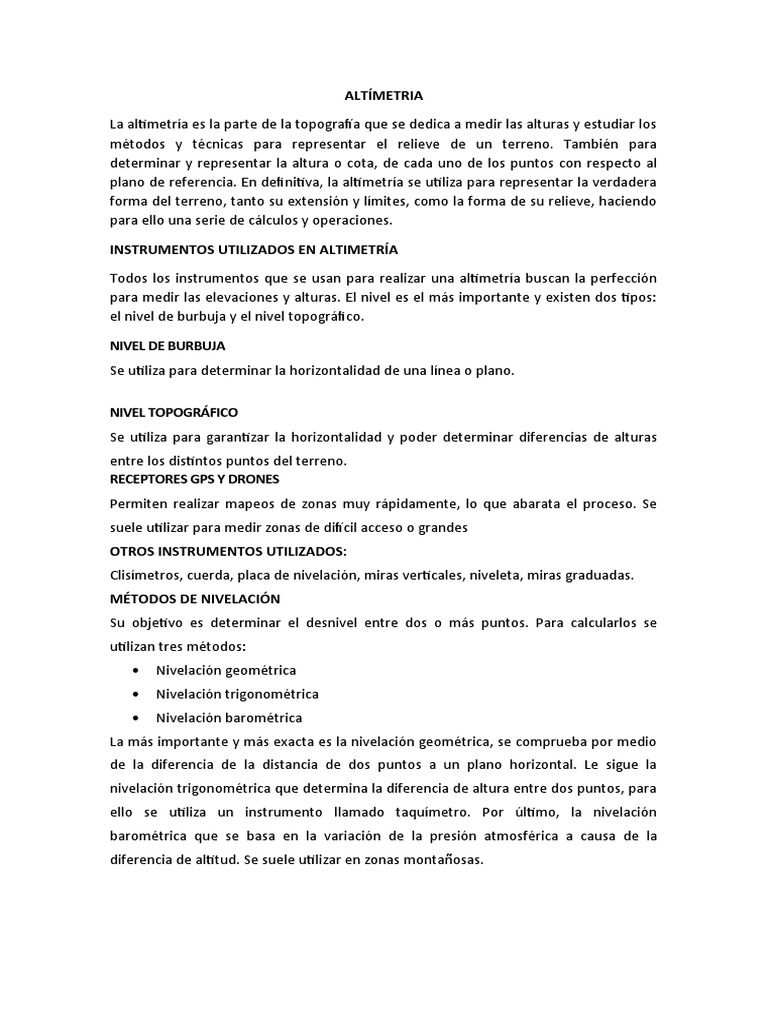 Altimetria y PLANIMETRÍA | Descargar gratis PDF | Polígono | Topografía