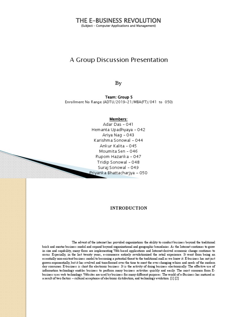 The E-Business Revolution - A PowerPoint Presentation | PDF | Computers