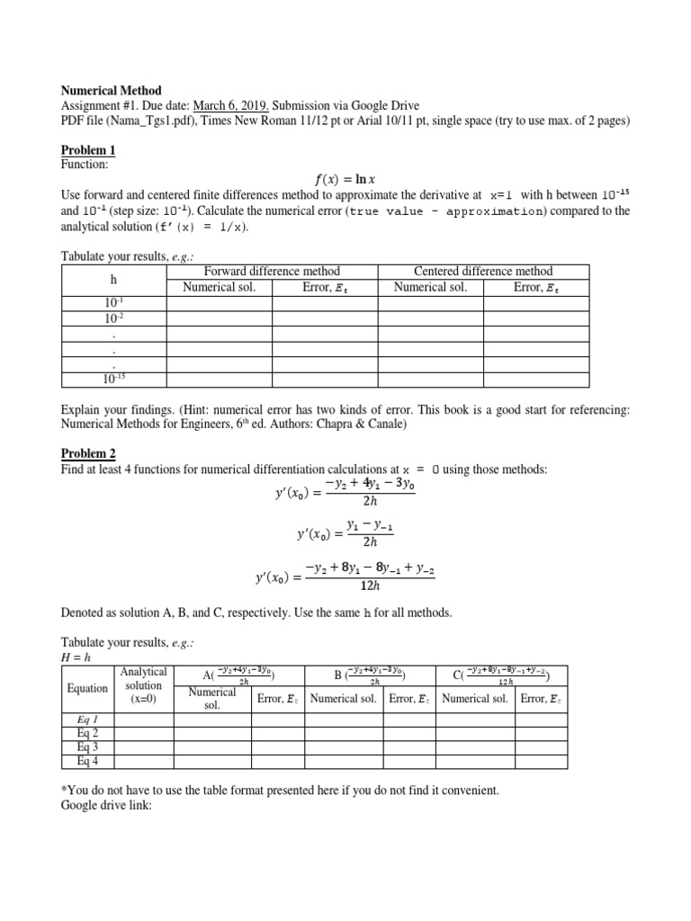 Assignment Numerical Differentiation | PDF | Numerical Analysis ... Assignment Numerical Differentiation | PDF | Numerical Analysis ...