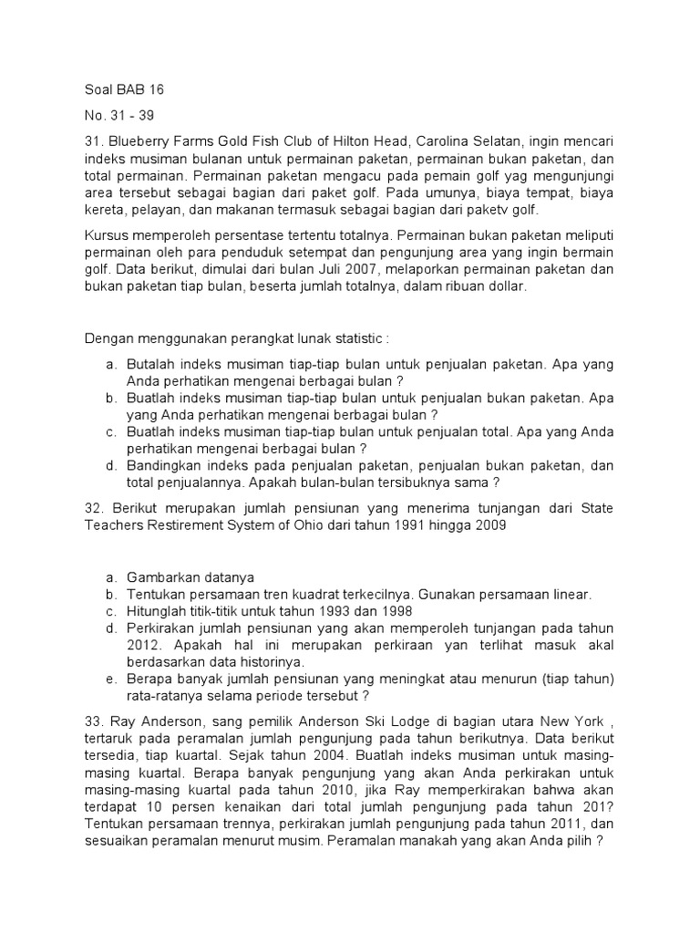 Indeks Musiman dan Analisis Data Golf | PDF | Olahraga & Rekreasi