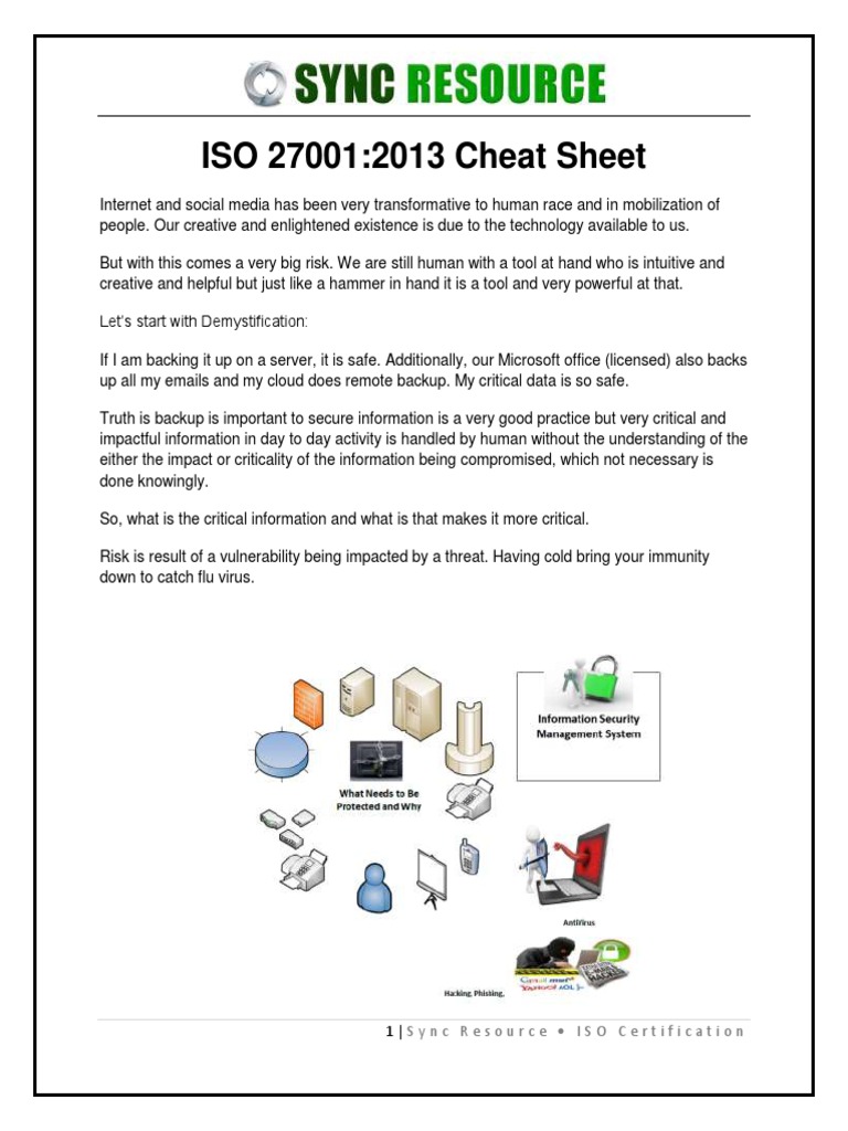 ISO Certification Cheat Sheet ISO 27001 | PDF | Internal Audit ...