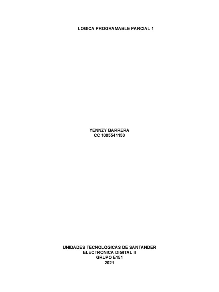 Logica Programable Parcial 1 | PDF | Edad de información | Ciencias de ...