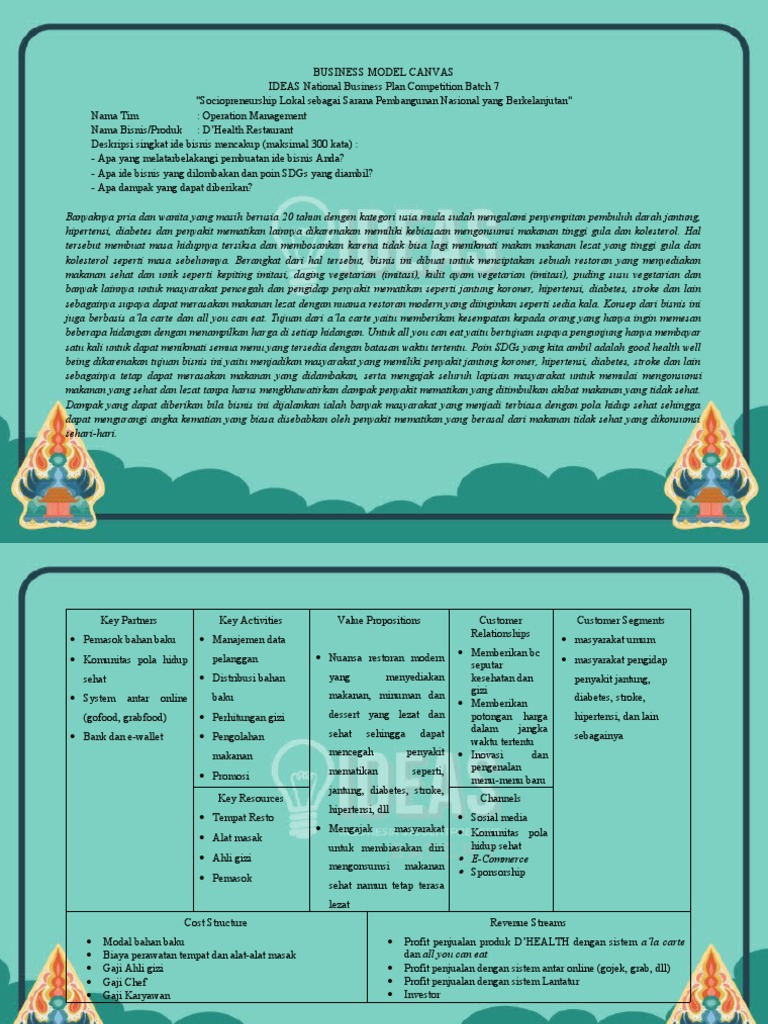 Template BMC IDEAS 2021 Sementara | PDF