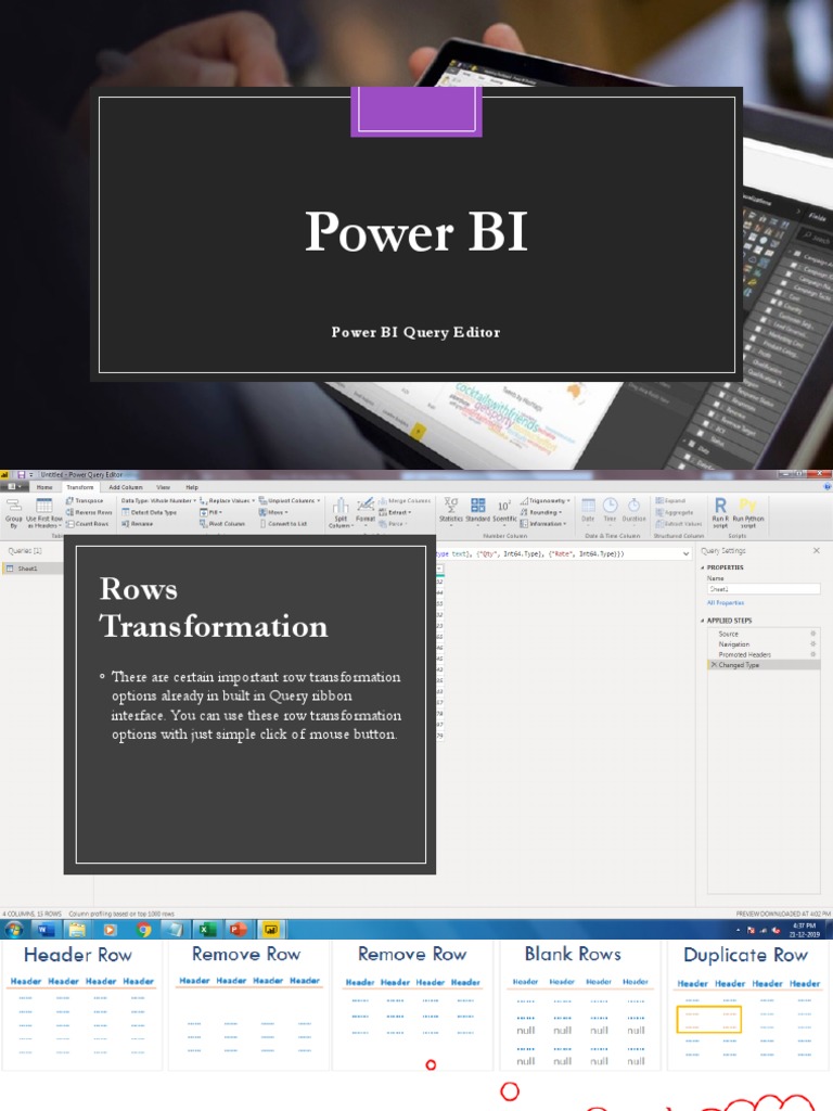 3 - Power BI - Query Editor - Row Transformation | PDF | Data ...
