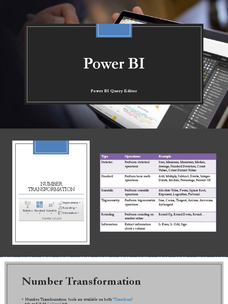 5 Power Bi Query Editor Number Transformation Pdf 9480