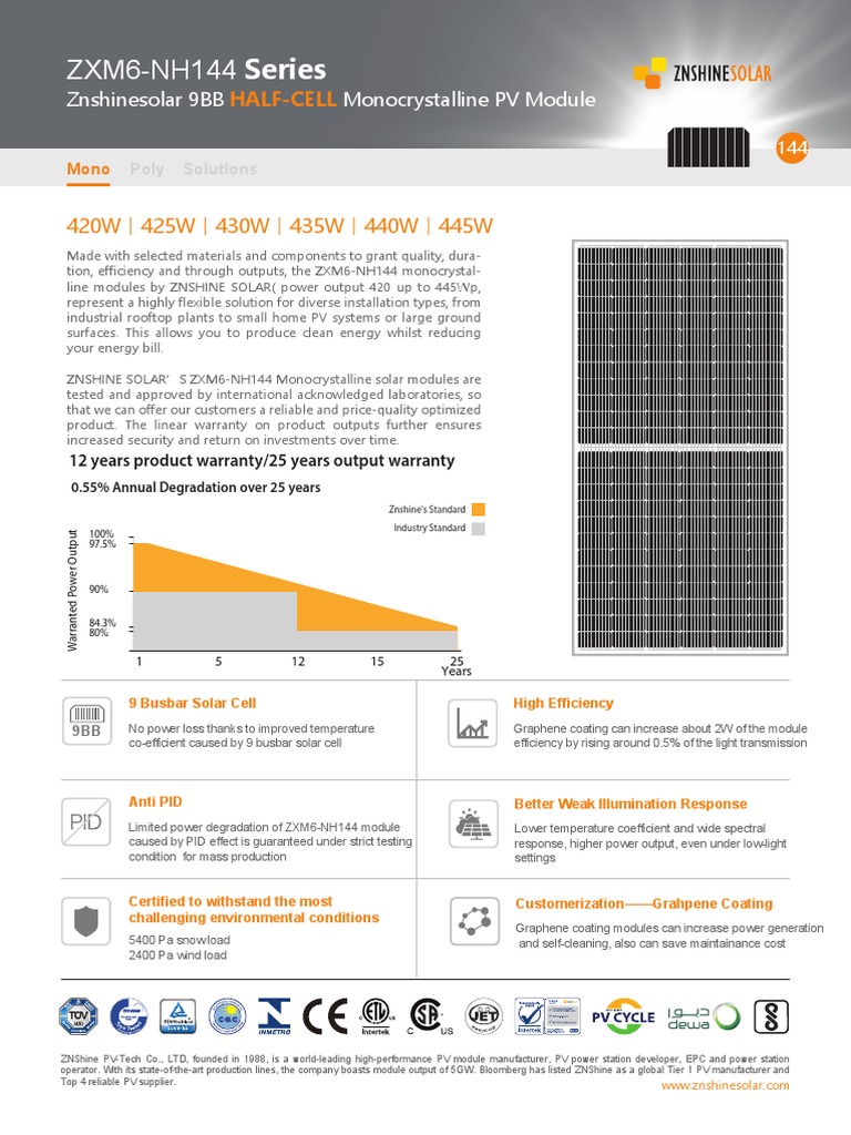 PS 435W Mono | PDF | Solar Panel | Photovoltaics