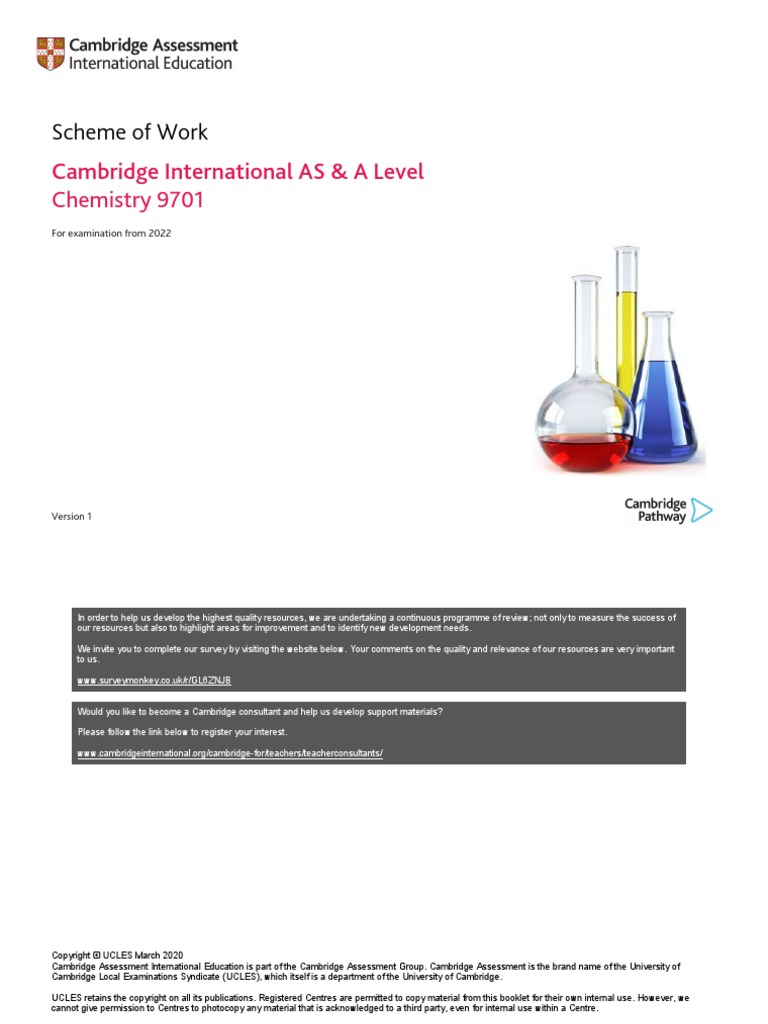 9701 Scheme of Work (For Examination From 2022) | PDF | Electron ...