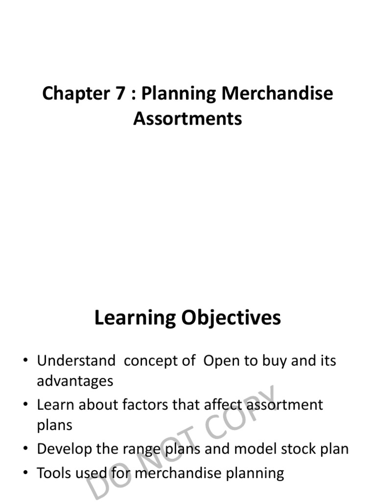 Chapter 7: Planning Merchandise Assortments | PDF | Retail | Merchandising
