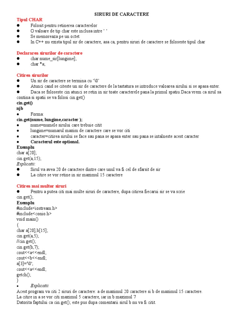 Siruri de Caractere | PDF