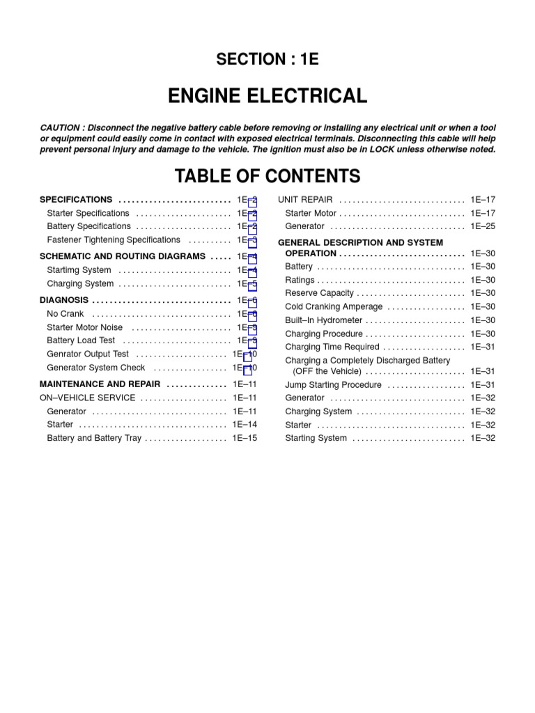 Engine Electrical: Section: 1E | PDF | Electric Motor | Machines