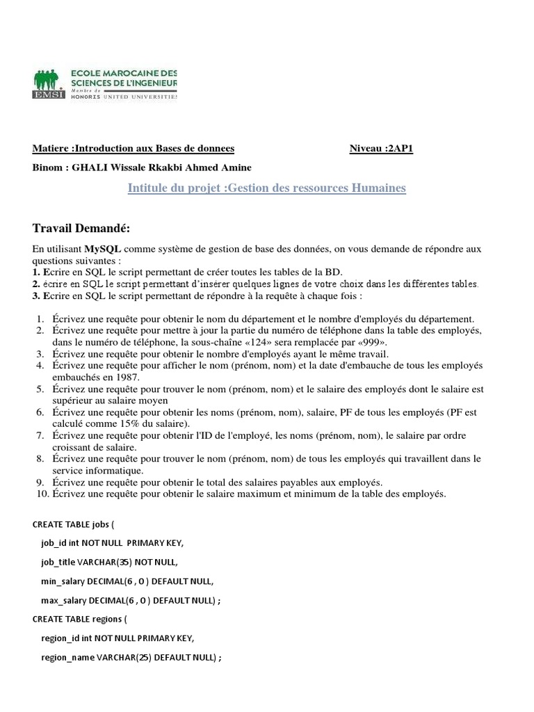 Introduction aux Bases de Données SQL | PDF | Gestion des données | SQL