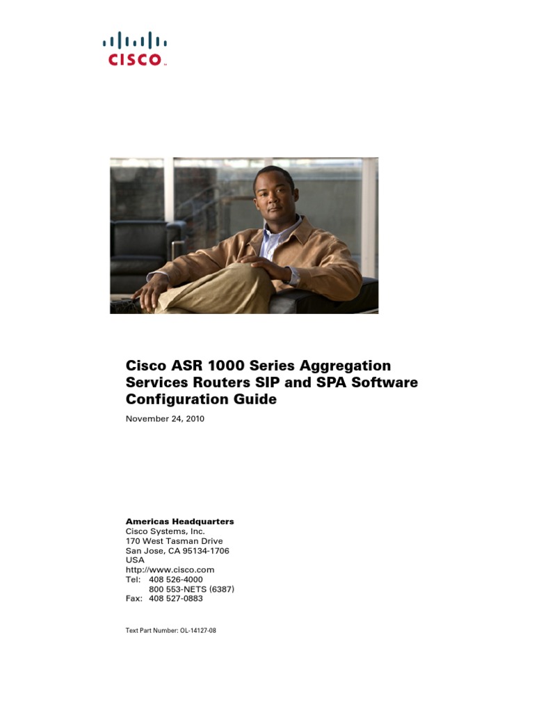 Cisco ASR 1000 Series Aggregation Services Routers SIP and SPA Software Configuration Guide ...