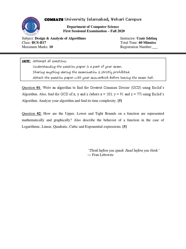 Daa Paper s1 For Bcs b17 | PDF