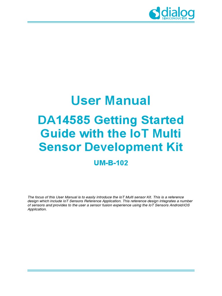 User Manual: Da14585 Getting Started Guide With The Iot Multi Sensor ...