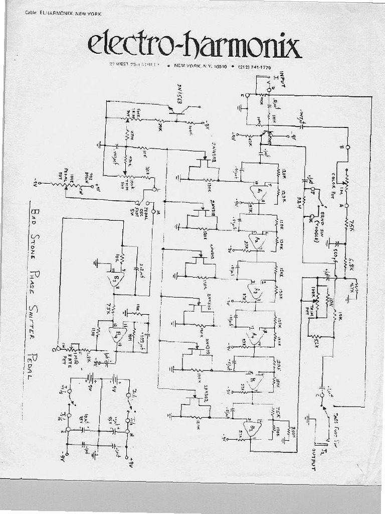 Electro Harmonix Bad Stone Phase Shifter Schematics | PDF