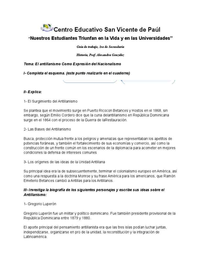 Guía de Historia: El Antillanismo | PDF | Cuba | Agitación