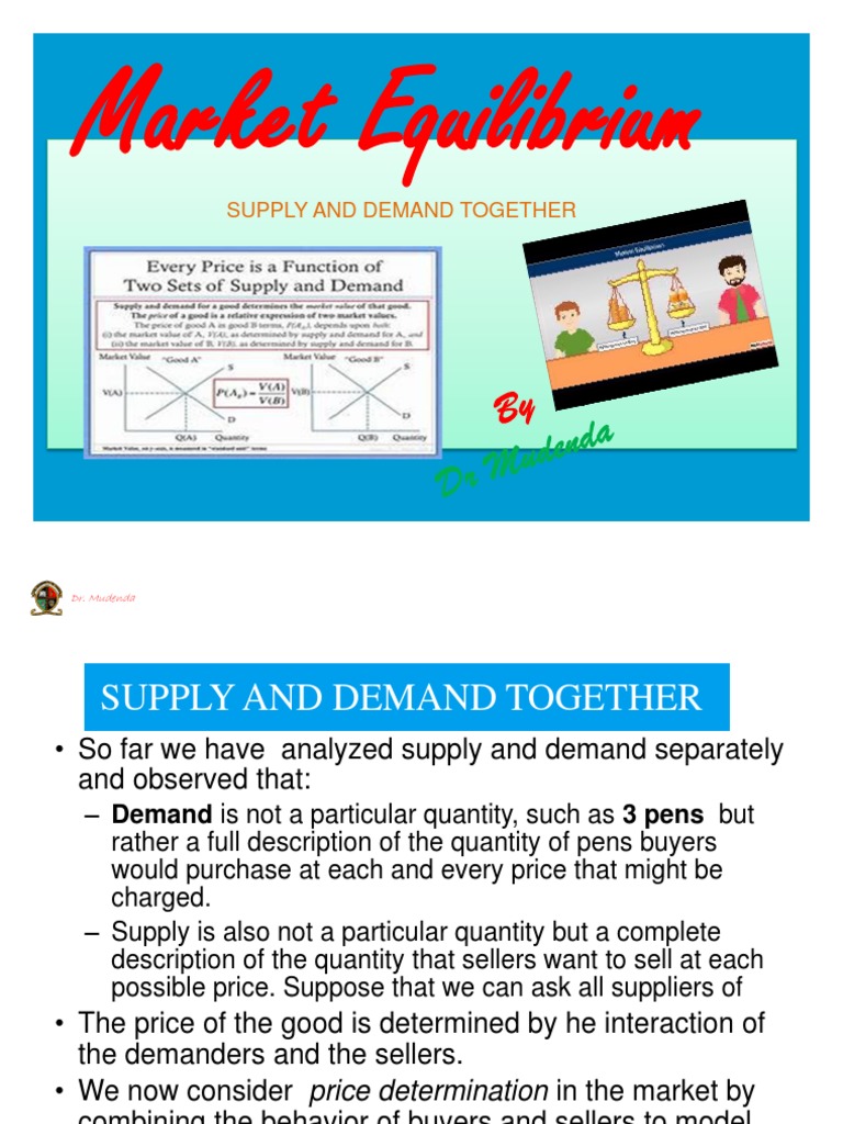 Market Equilibrium: Supply and Demand Together | Download Free PDF ...