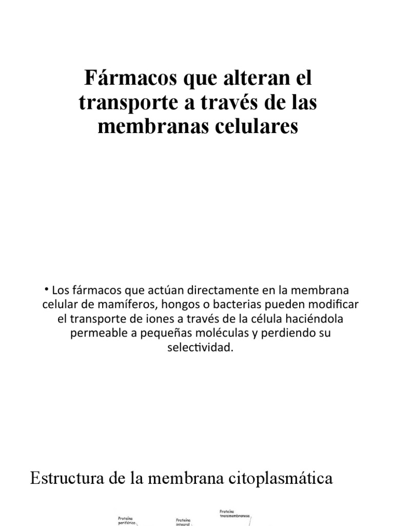 Fdocuments - Ec - Unidad 2 Farmacos Que Alteran El Transporte de Membrana | PDF | Canal de iones ...