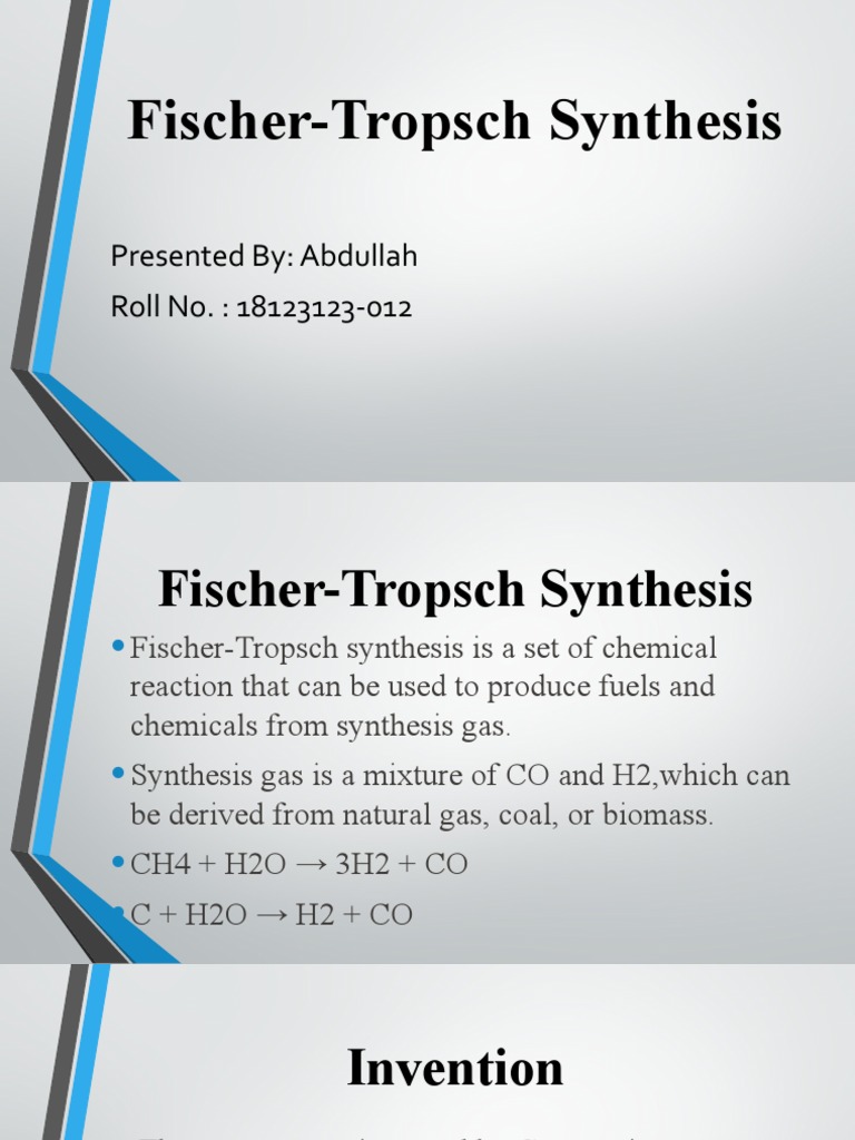 Overview of Fischer-Tropsch Synthesis | PDF