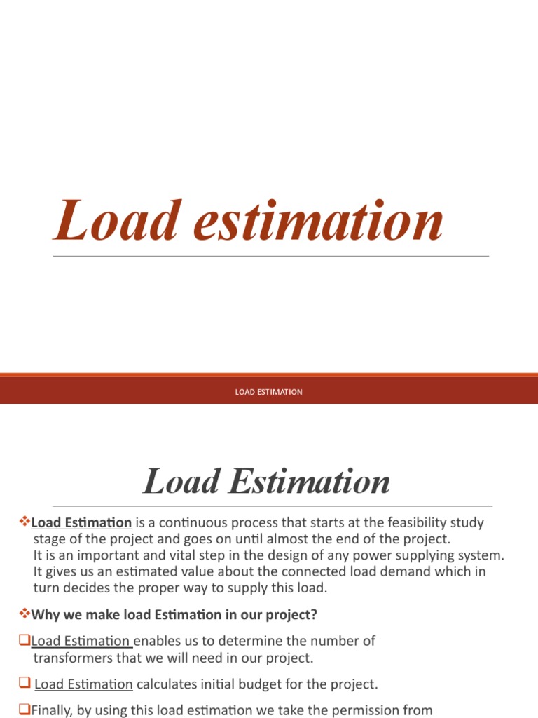 Load Estimation - 1 | PDF