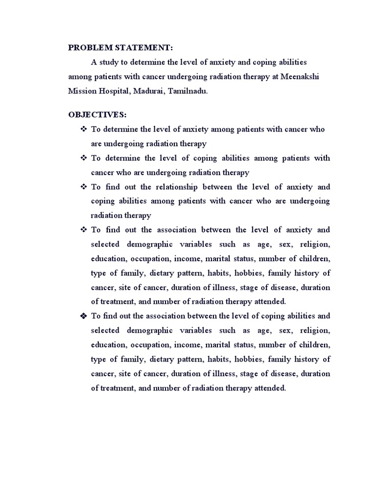 Problem Statement | PDF | Cancer | Radiation Therapy