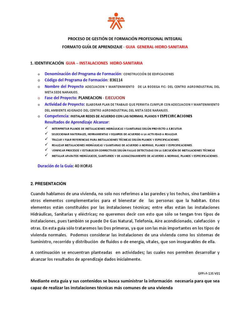 Guia Instalaciones Hidro Sanitarias 2021 Gfpi F 135 | PDF | Colector de aguas pluviales ...