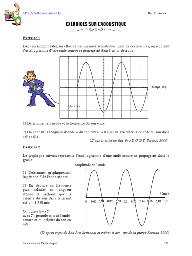 Exercices Acoustique Bac Pro Industriel | PDF | Son | Décibel