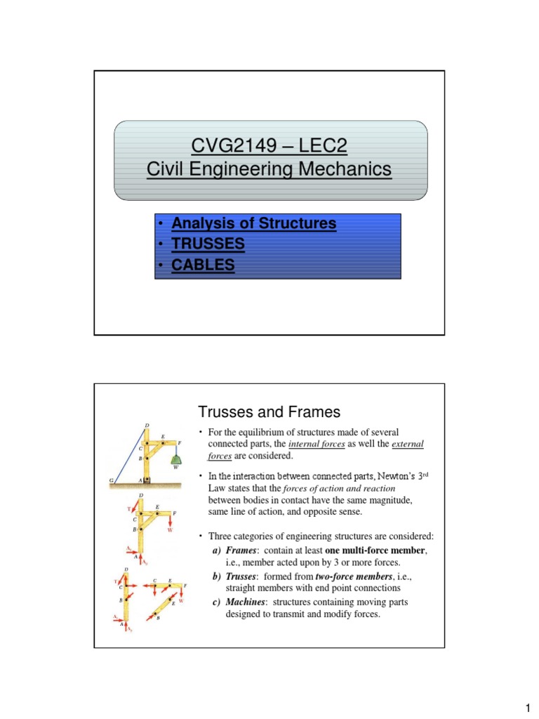 Lec 2 | PDF | Truss | Structural Analysis