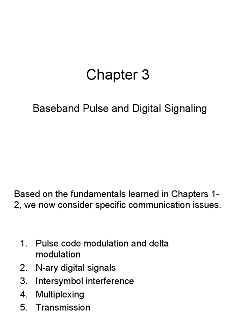 Baseband Pulse and Digital Signaling | PDF | Analog To Digital ...